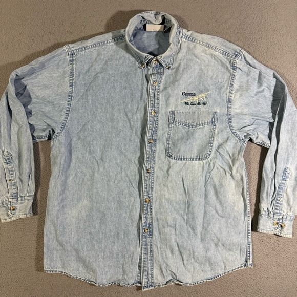 Ross Sportswear | Shirts | Vintage Cessna Pilot Center Denim Shirt ...